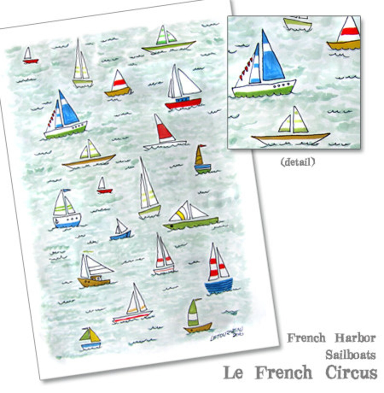 PRINT French Harbor Sailboats - Etsy