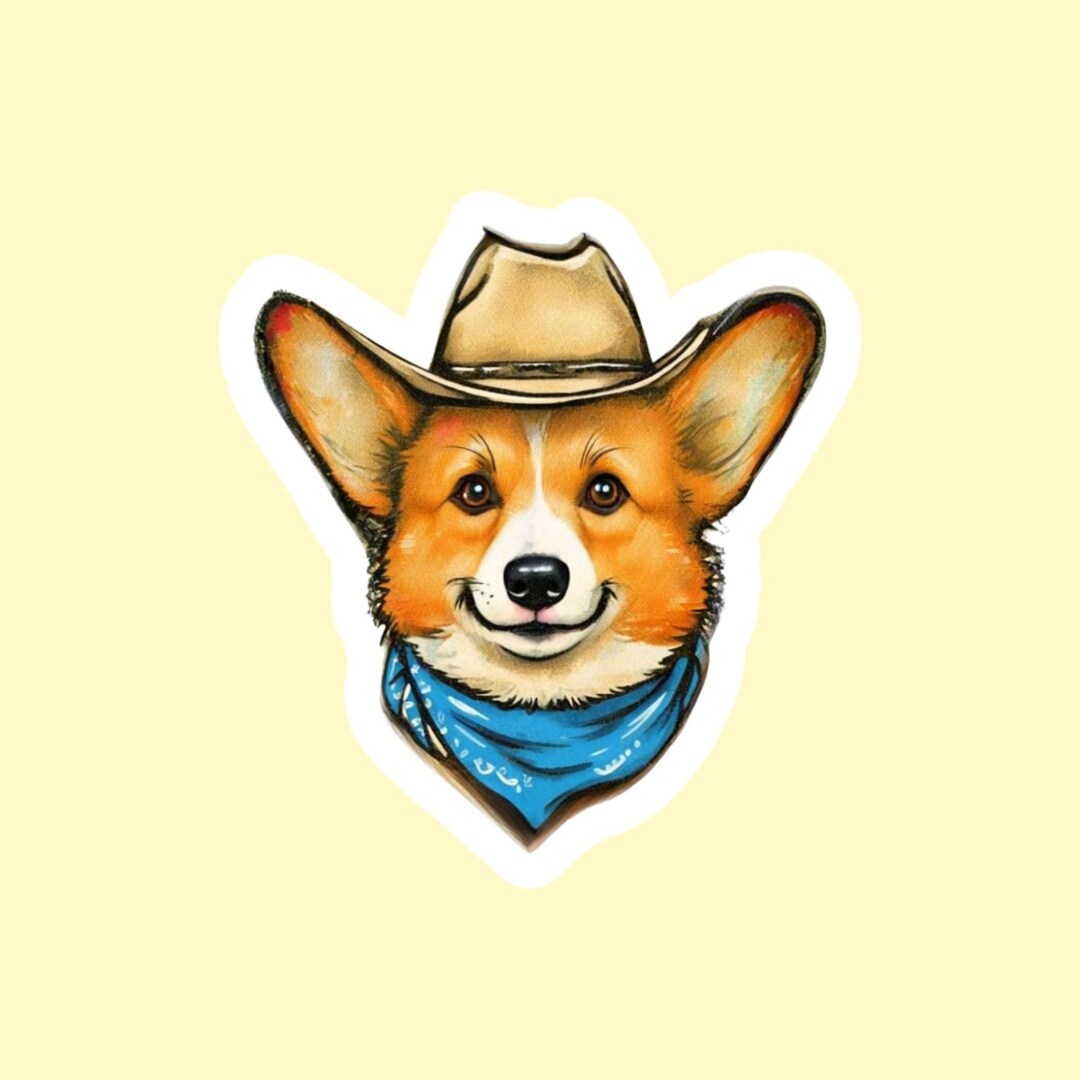 Cowboy Corgi Kiss-cut Stickers - Fun Pet Decals for Dog Lovers, Laptop ...