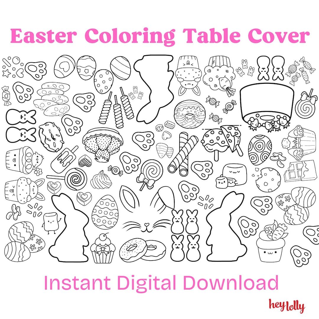 Printable Easter Candy Coloring Table Cover | Easter Treats Activity ...