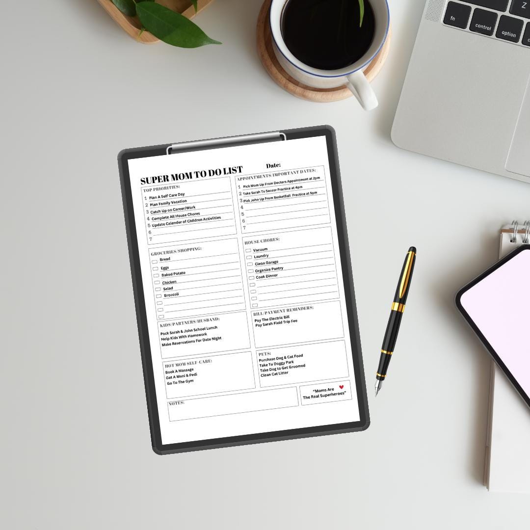 Mom To-do List | Printable Planner for Moms | Daily & Weekly Task ...