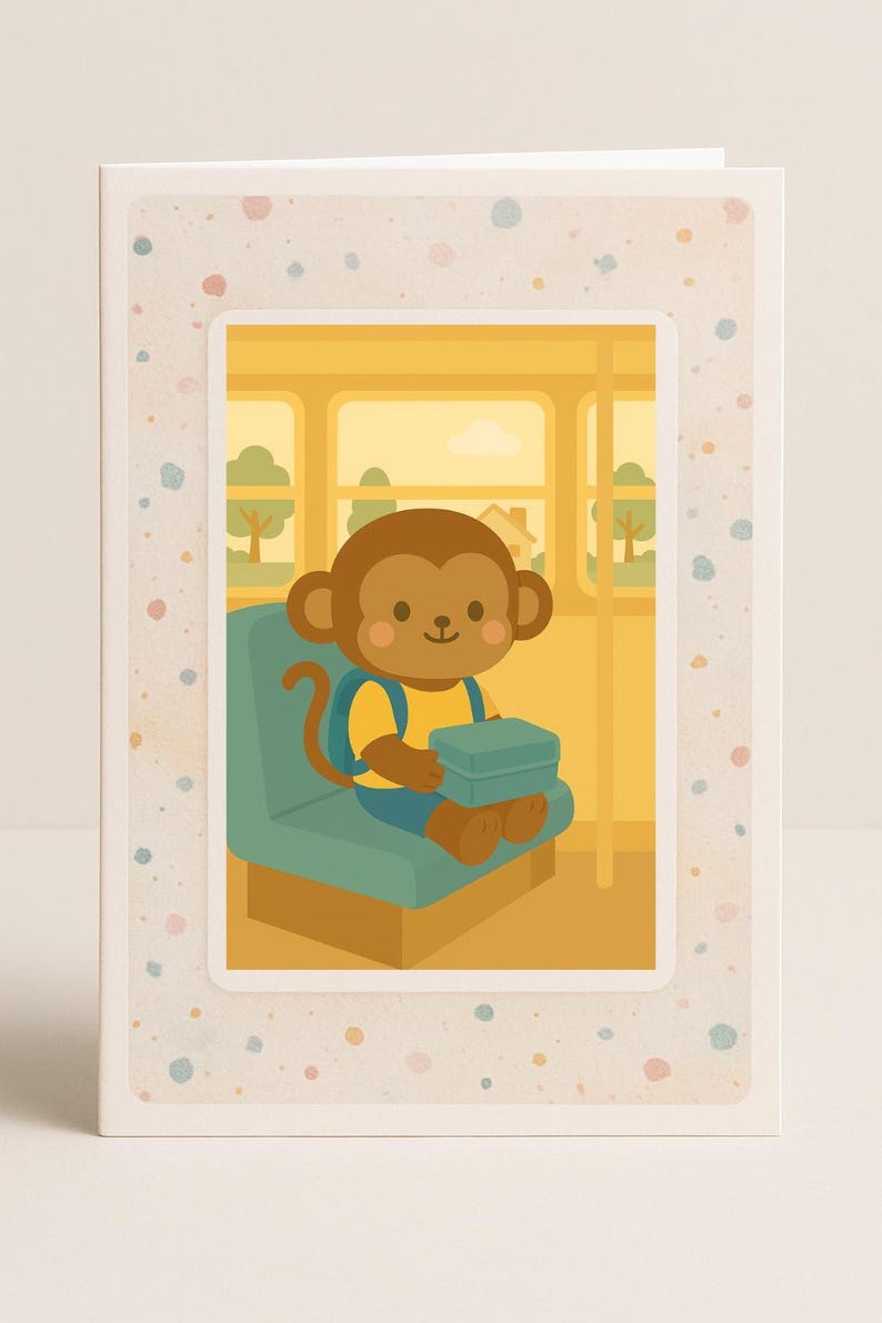 Kawaii Monkey Clipart Set: Back to School PNG Graphics (digital ...
