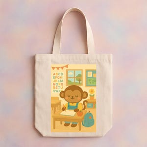 Kawaii Monkey Clipart Set: Back to School PNG Graphics (digital ...