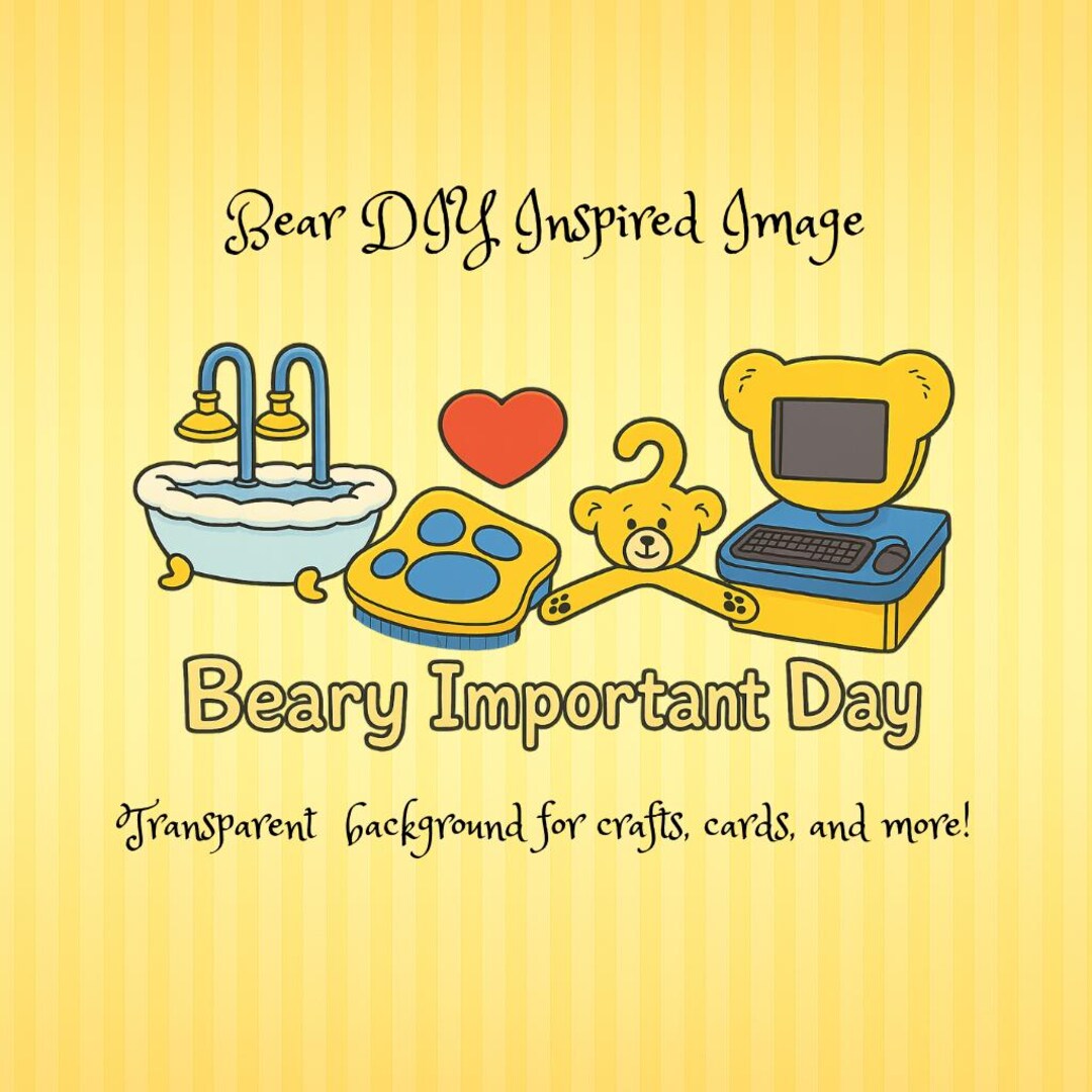 Beary Important Day Clipart | Cute Digital Art for Bear Lovers | Kawaii ...