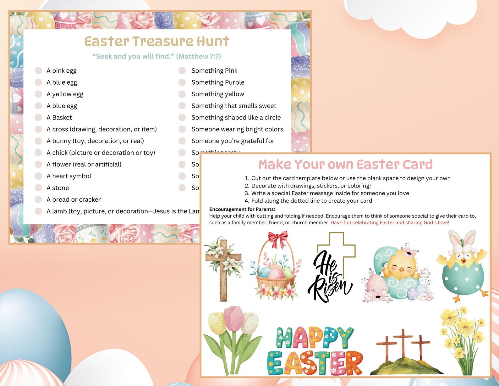 Easter Activity Packet for Christian Toddlers: Fun Egg & Treasure Hunt ...