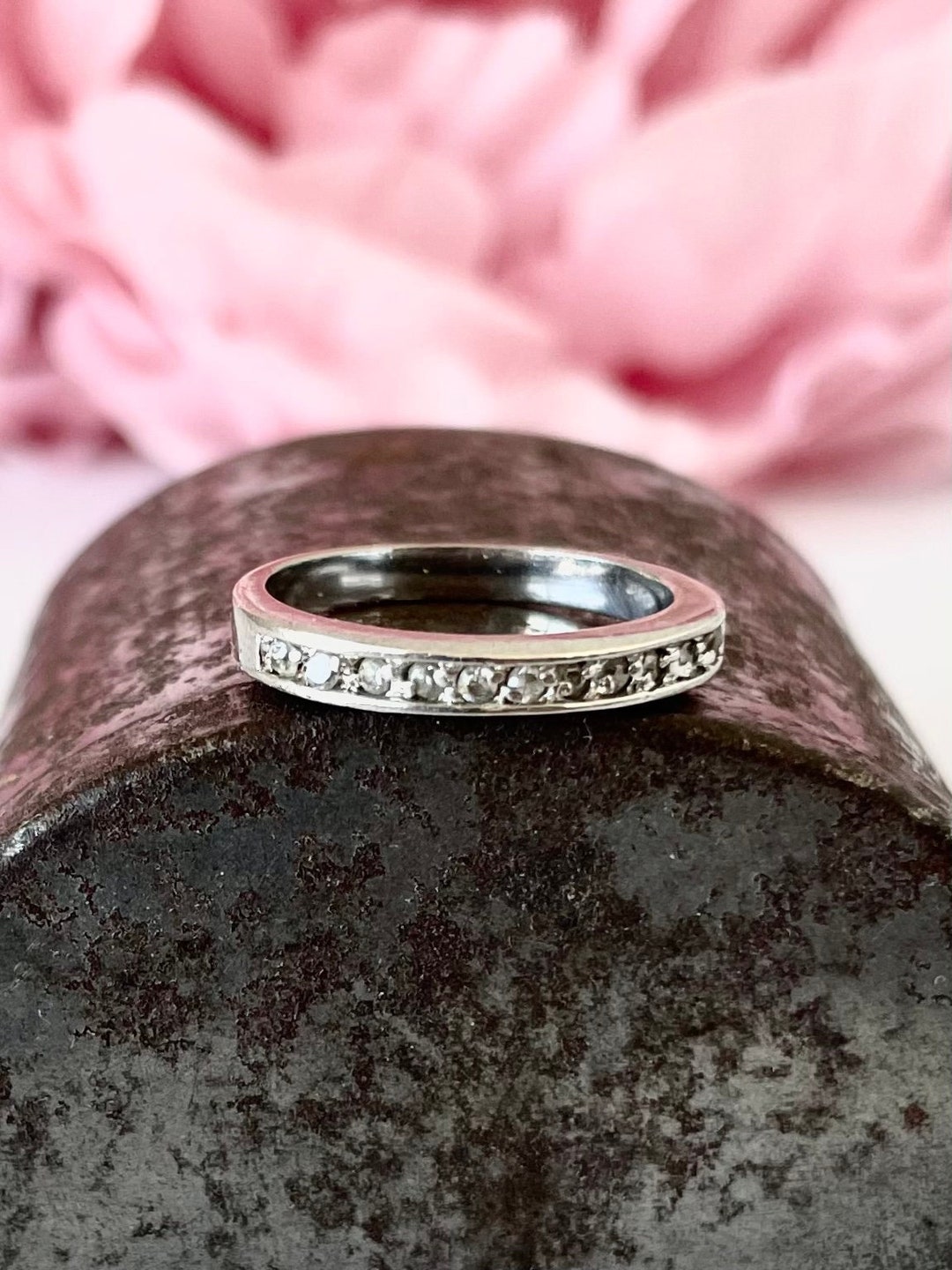 Vintage Sterling Silver Rhinestone Ring Size 5 - Etsy