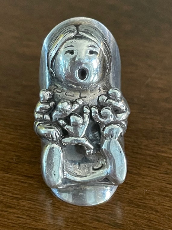 Vintage Native American Storyteller Ring Sterling Sil… - Gem