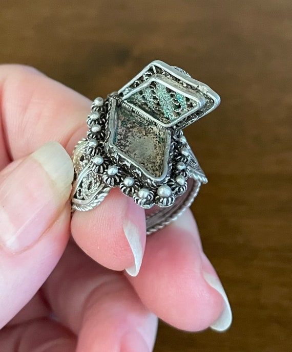 Vintage Egyptian Poison Ring Ring Size 10 - Gem