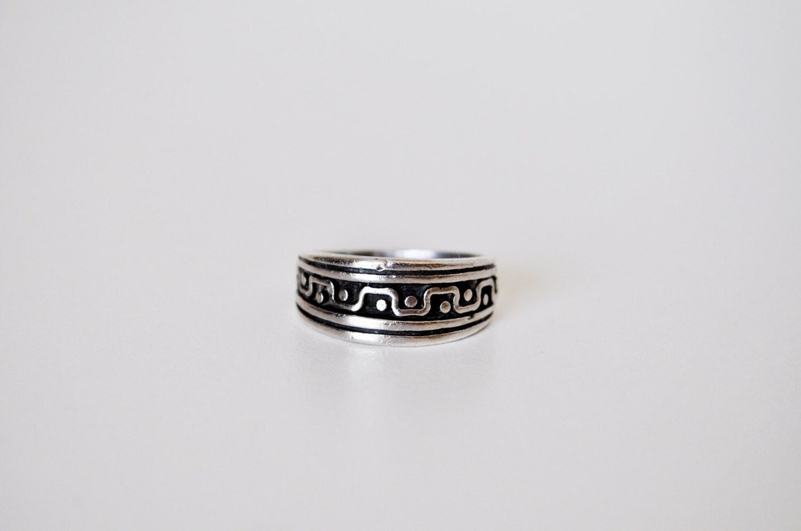 Vintage Native American Sterling Silver Band Ring 6.5 - Etsy
