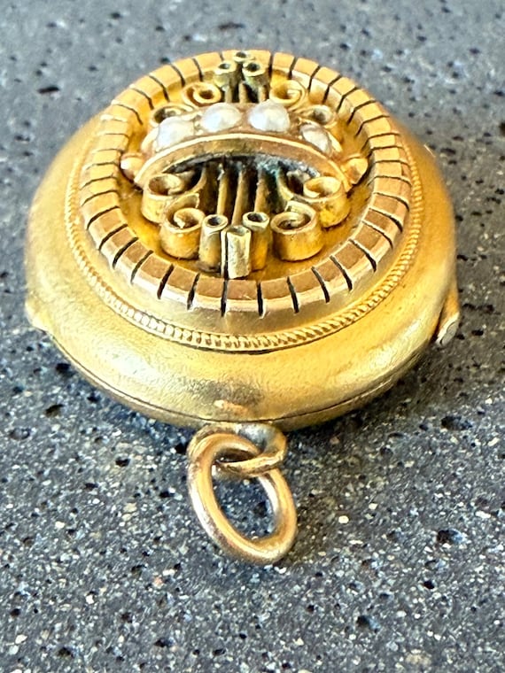 Antique Victorian Double Photo Locket Circa Late 1800s - Gem