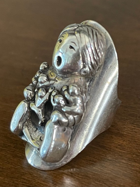 Vintage Native American Storyteller Ring Sterling Sil… - Gem