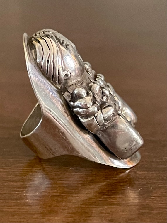 Vintage Native American Storyteller Ring Sterling Sil… - Gem