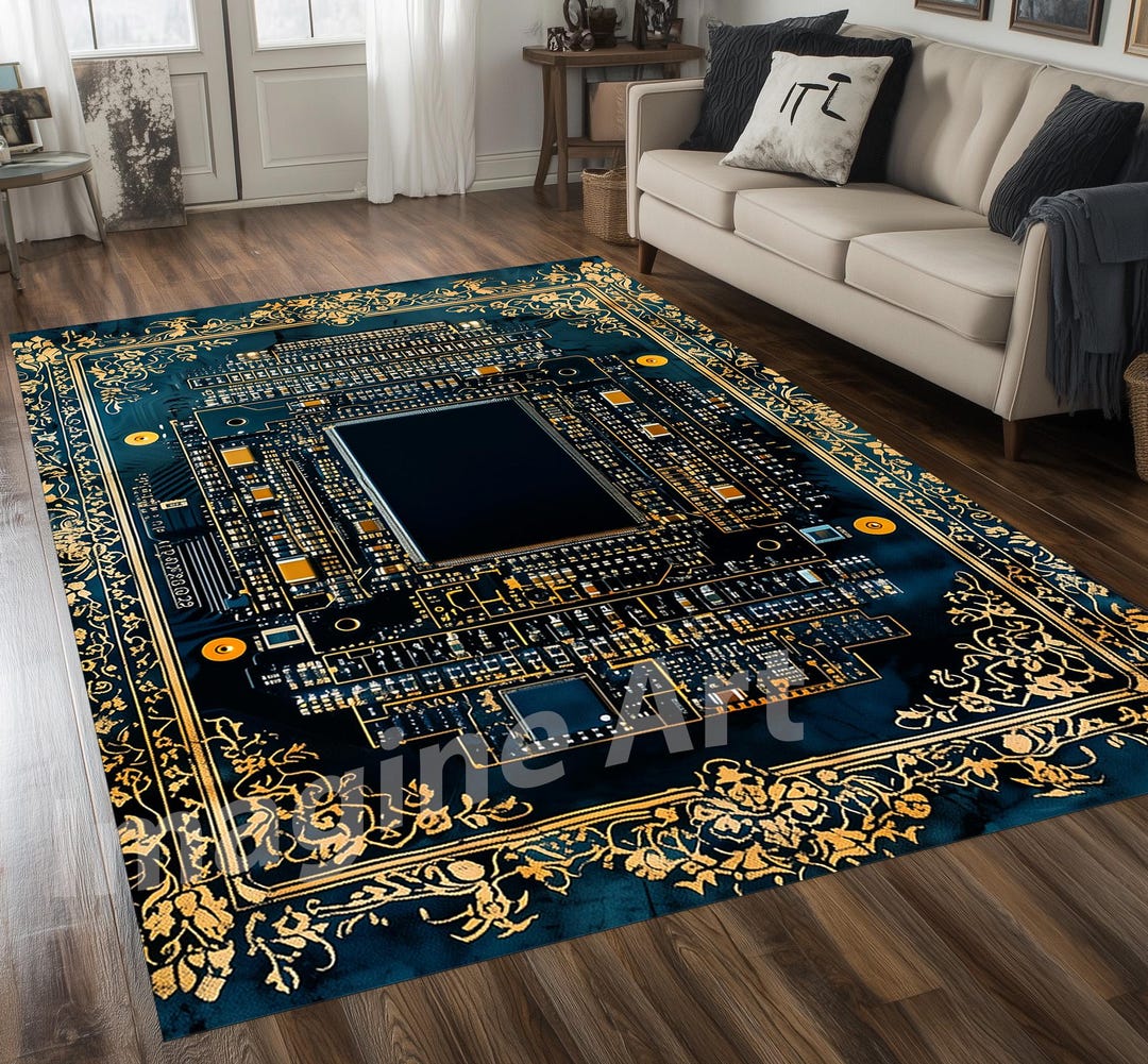 Computer Mainboard Rug, Circuit Board Design Rug, Computer Rug ...