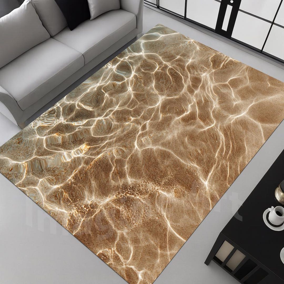 Buy Sea Sunlight Ripple Rug: Sea Sand, Water Reflection Texture, Summer ...