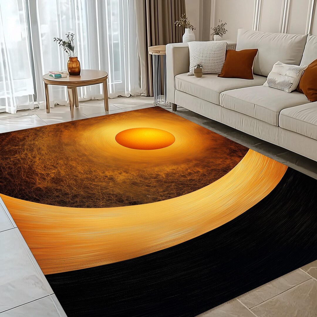 Elegant Sun Rug, Sun Art Rug, Sun Area Rug, Modern Gold Color Rug ...