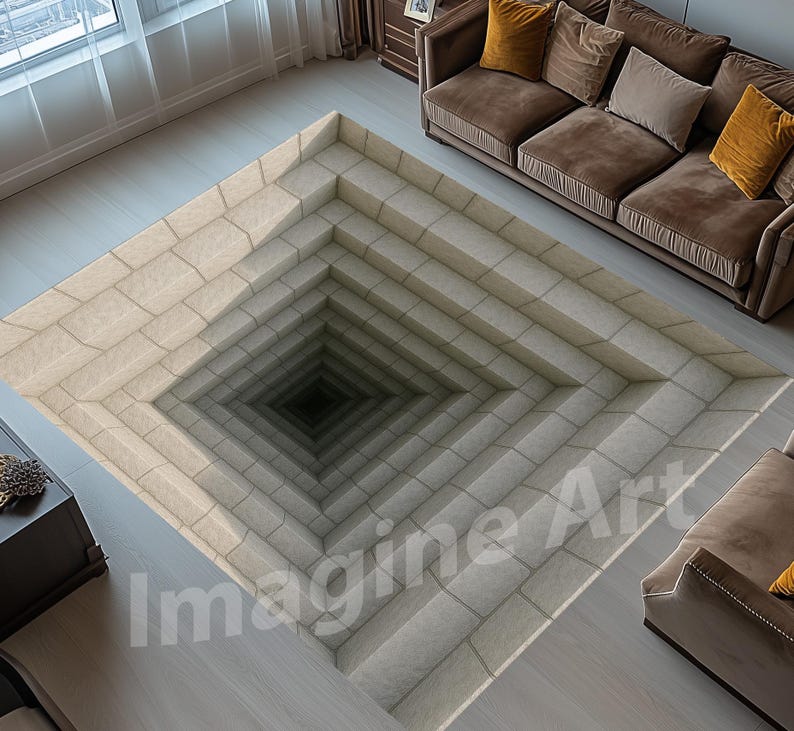3D Optical Illusion Rug: Rectangle Fun Area Rug - Etsy