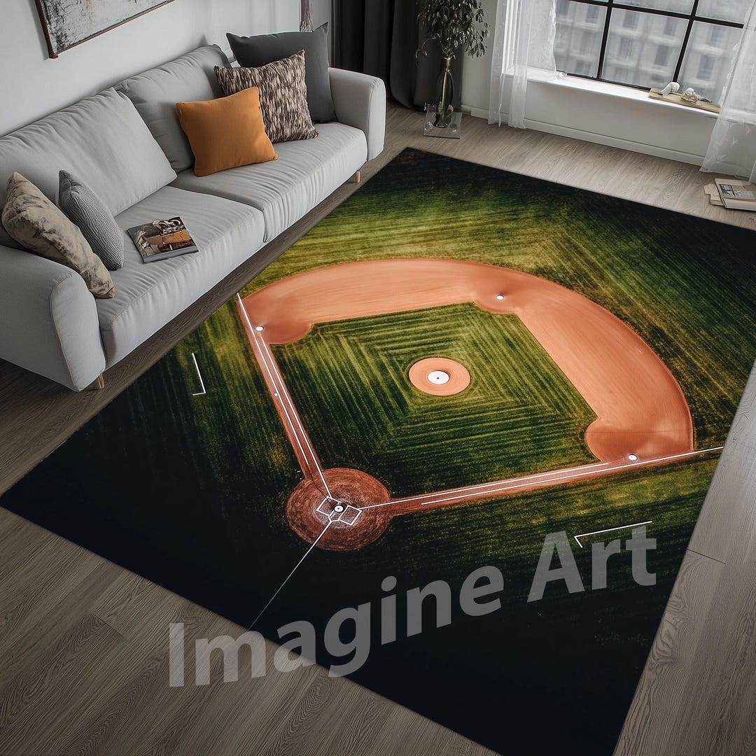 Baseball Field Rug, Baseball Rug, Baseball Area Rug, Sport Rug, Sport ...