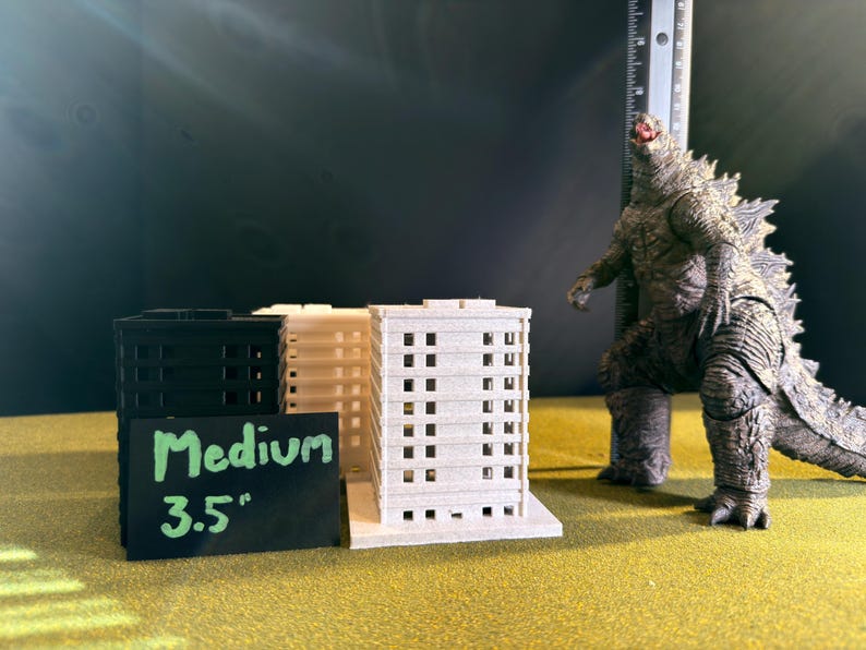 LED Miniature City Building Set: Kaiju Godzilla Diorama Display - Etsy