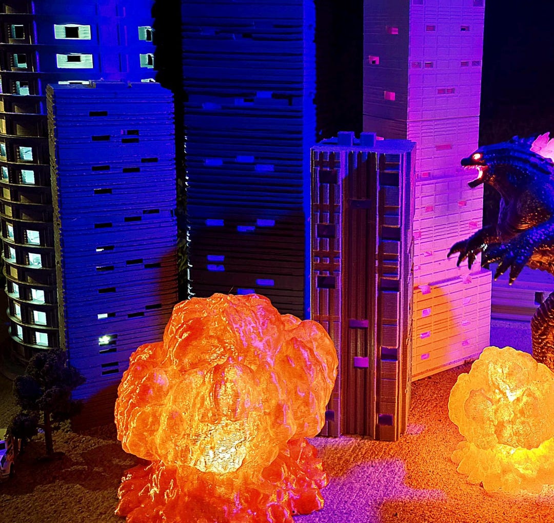 3D Printed City Set – Miniature Buildings, Explosions, Rechargeable ...