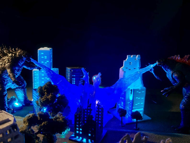 Godzilla Atomic Heat Ray Accessory Set: 3D Printed Diorama With RGB ...