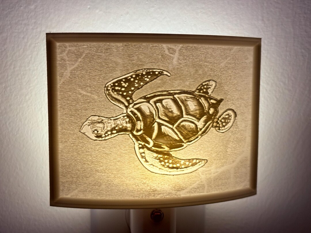 Nautical Hand Drawn Turtle Lithophane Night Light 4.5” X 5” – 3D ...
