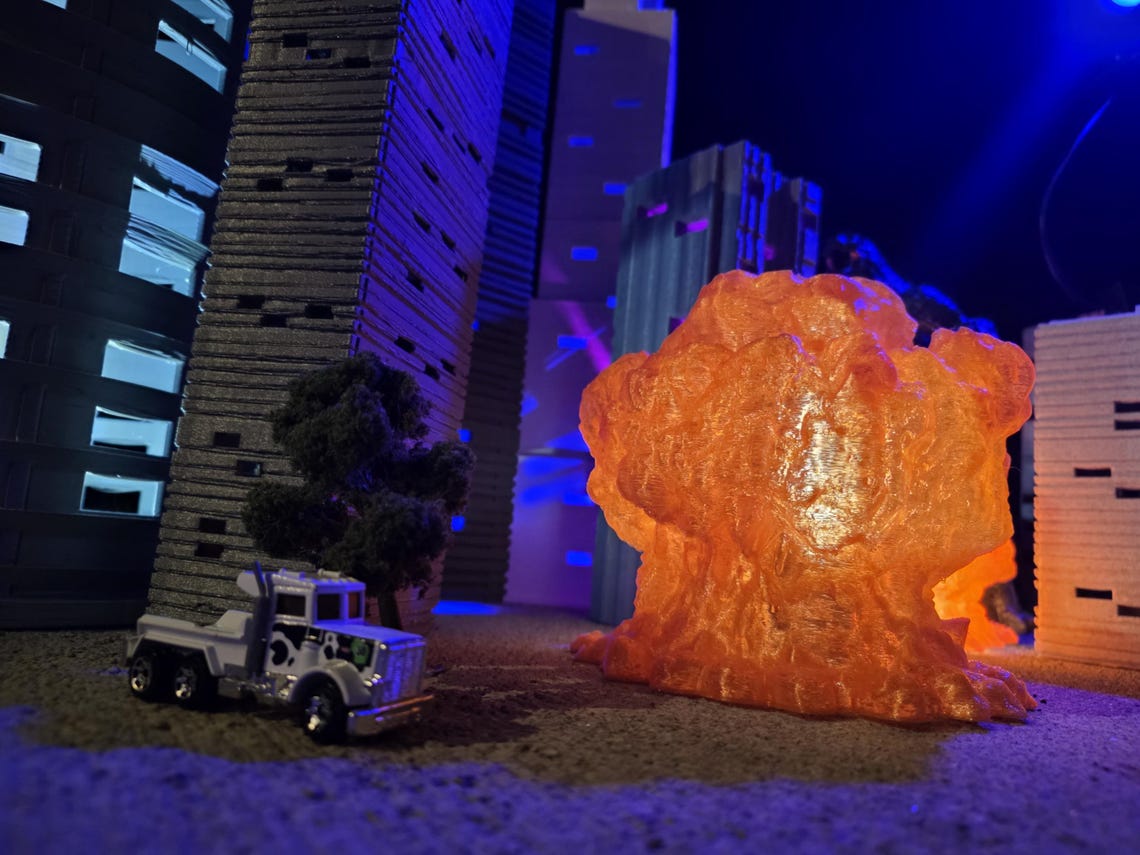 3D Printed City Set – Miniature Buildings, Explosions, Rechargeable ...