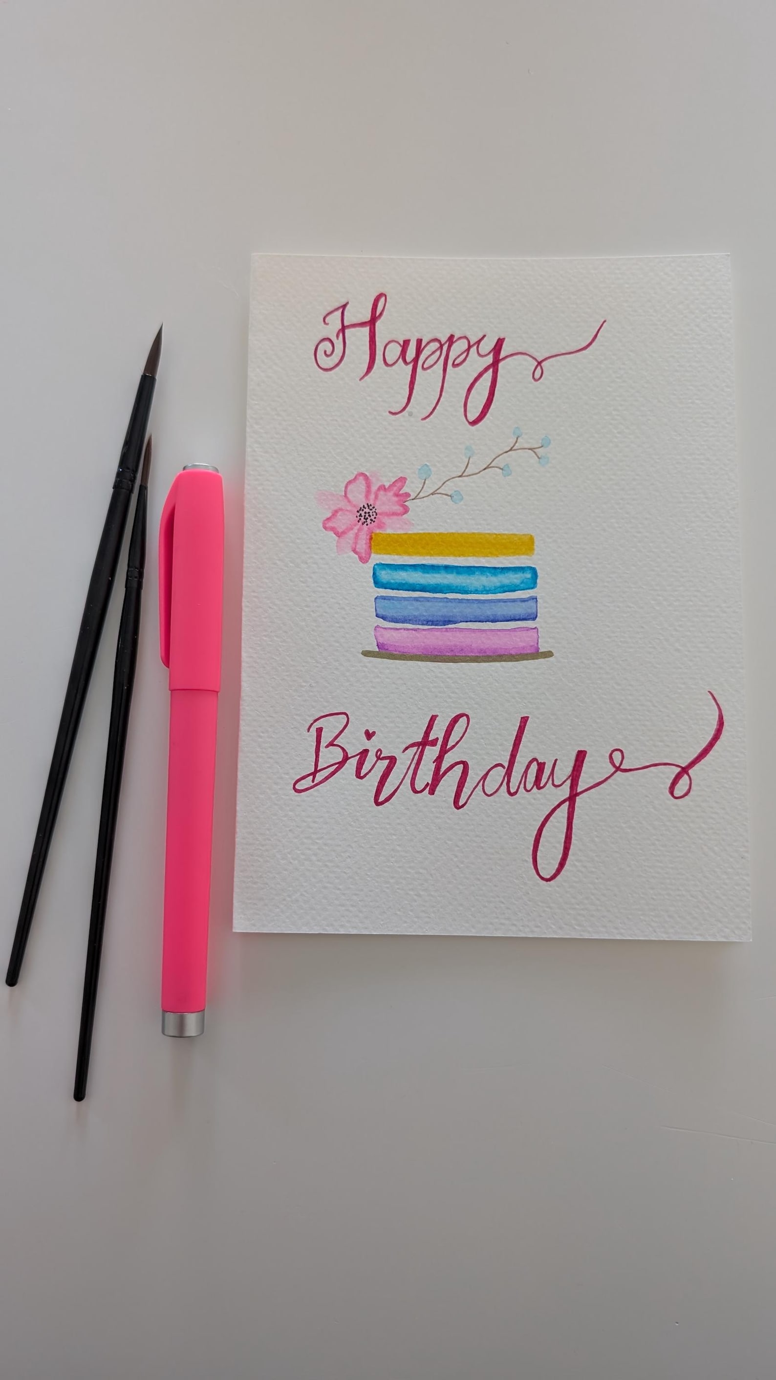 Hand Drawn Birthday Card. Happy Birthday Card. - Etsy