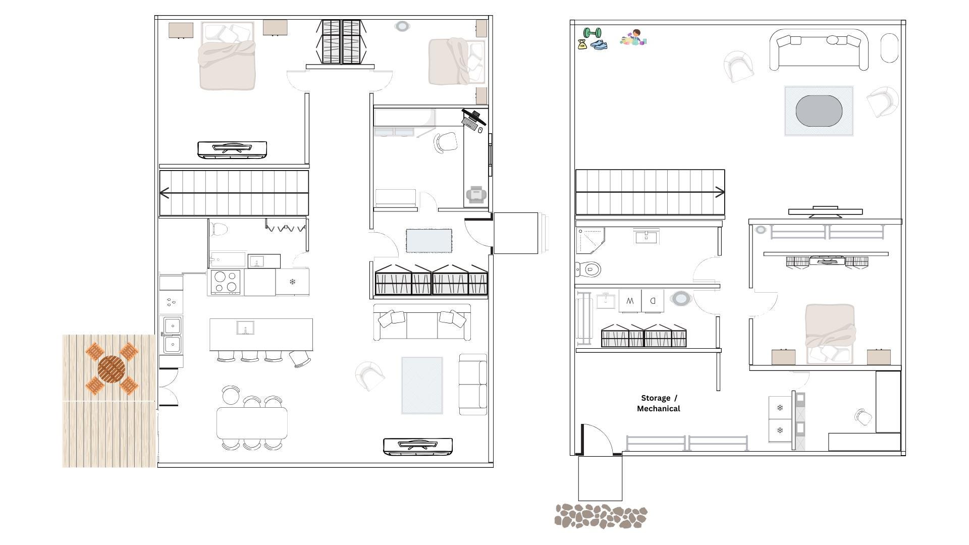 Modern 2-level Small House Floor Plan | 3 Bed 2 Bath Home Design - Etsy