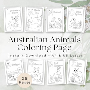 Australian Animals Alphabet Coloring Pages | A to Z Letter Tracing ...