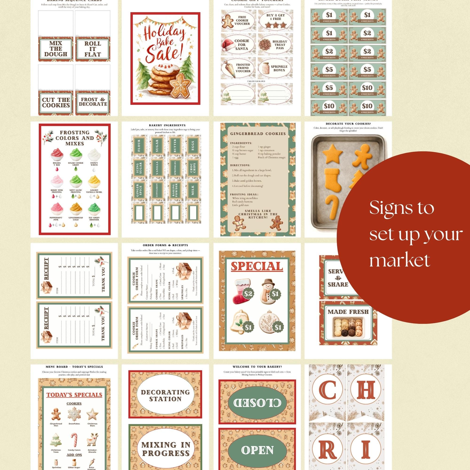 Christmas Cookie Dramatic Play Printable, Imaginative Play Printable ...