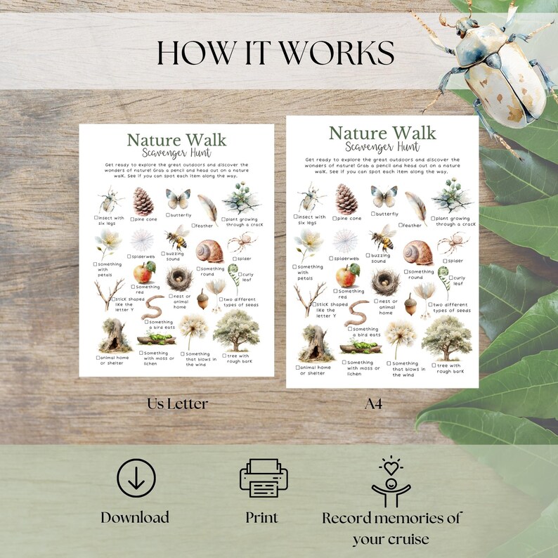 Nature Walk Scavenger Hunt Printable, Outdoor Activity for Kids ...