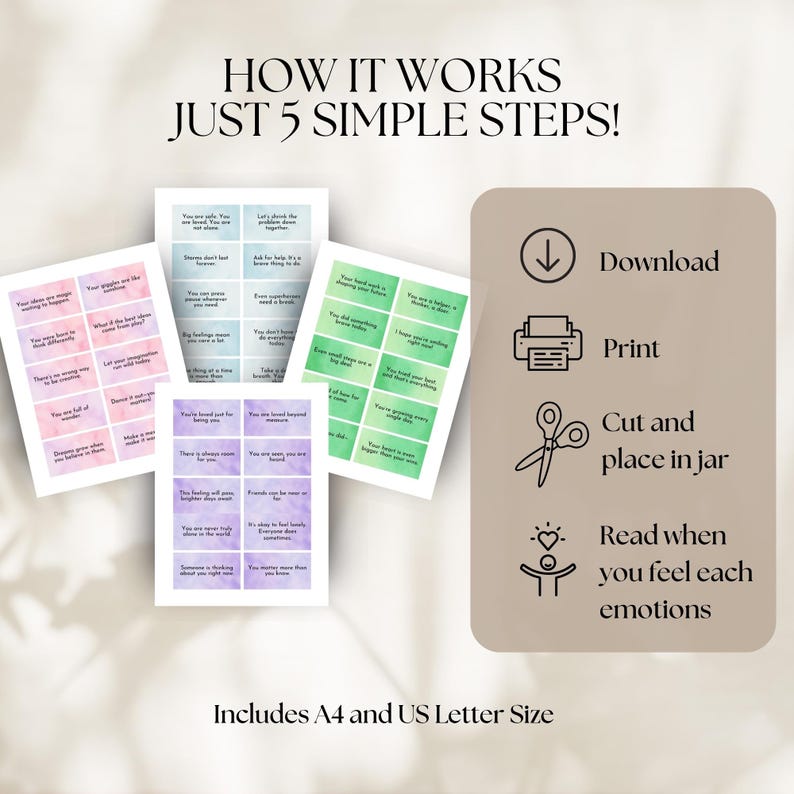 Emotional Support Read Me When Jar, Encouragement Jar, Printable Notes ...