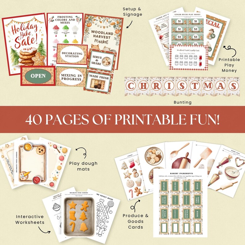 Christmas Cookie Dramatic Play Printable, Imaginative Play Printable ...