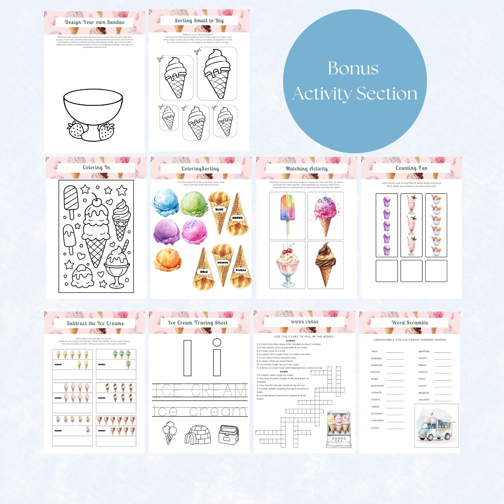 Ice Cream Shop Dramatic Play, Pretend Play Printable, Ice Cream Truck ...