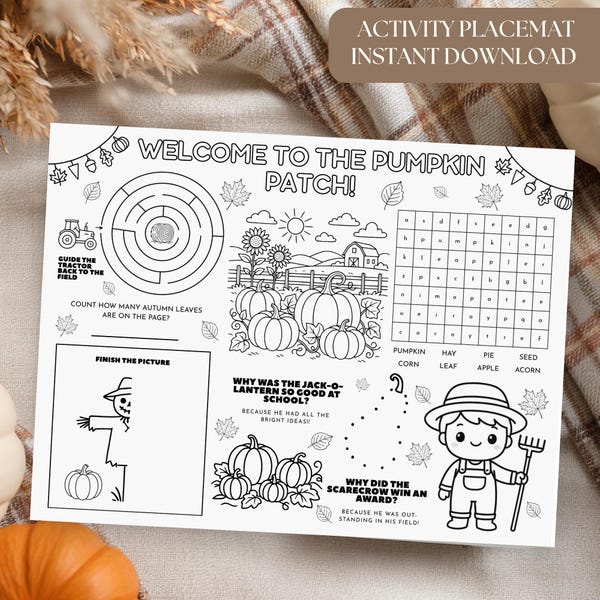 Pumpkin Placemat - Etsy
