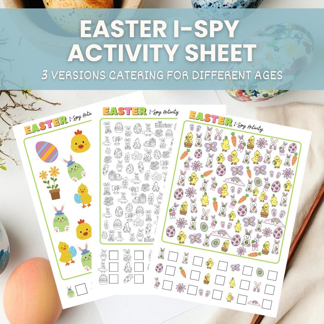 Easter I-spy Printable Activity Sheets (colour, to Colour, Toddler ...