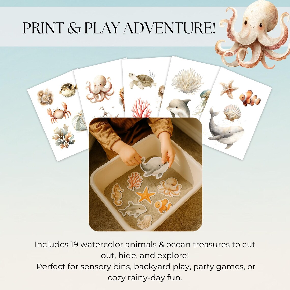 Under the Sea Scavenger Hunt, Ocean Animal Sensory Bin Activity ...