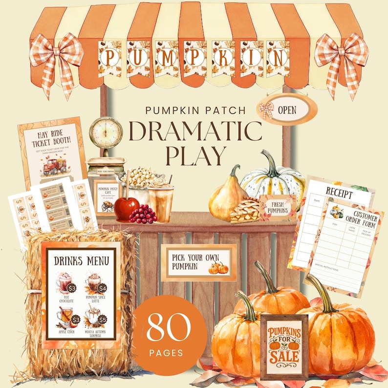 Pumpkin Patch Dramatic Play Printable, Imaginative Play Printable ...