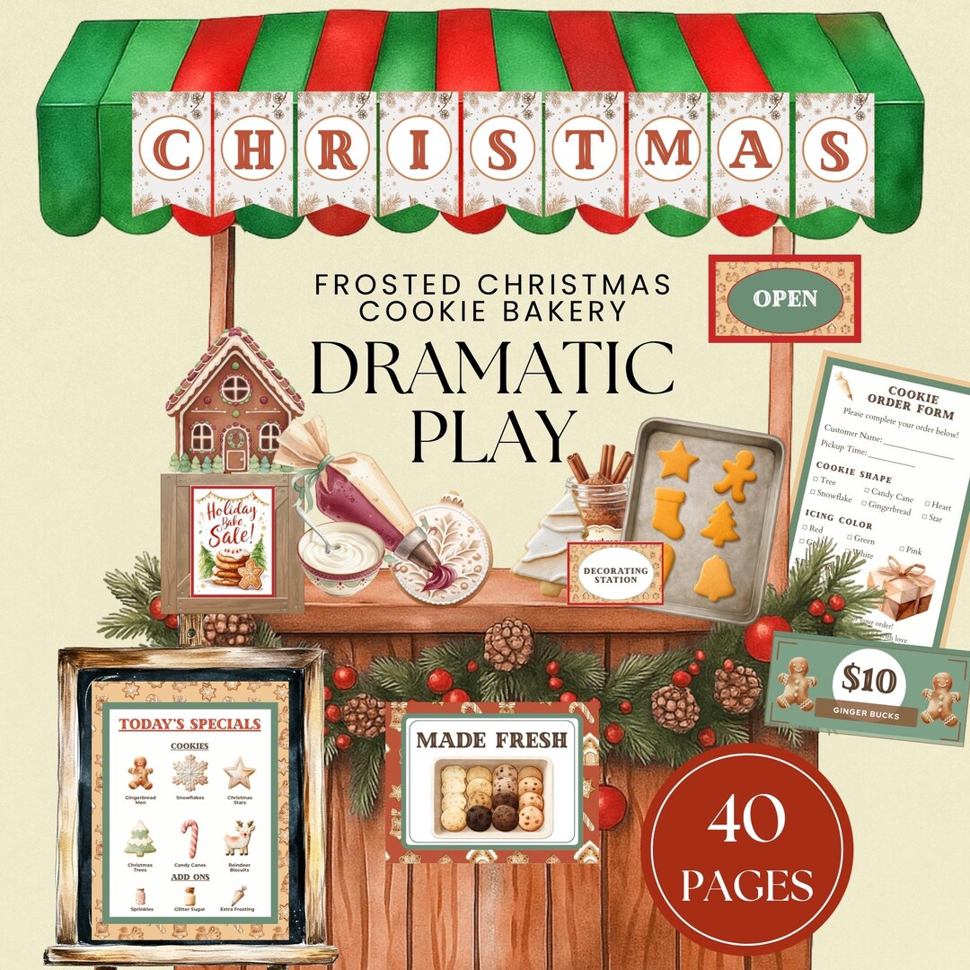 Christmas Cookie Dramatic Play Printable, Imaginative Play Printable ...