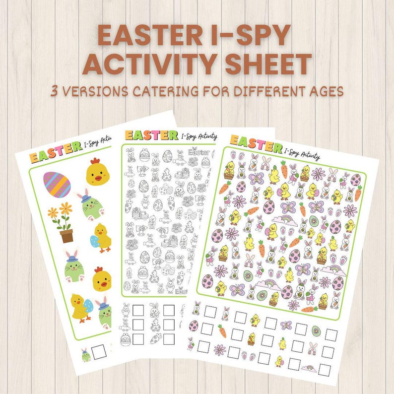 Easter I-spy Printable Activity Sheets (colour, to Colour, Toddler ...
