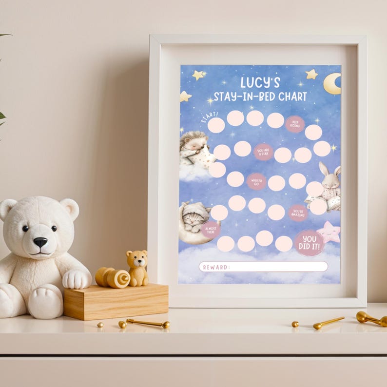 Editable Stay-in-bed Reward Chart for Girls – Pink Sleepy Friends ...