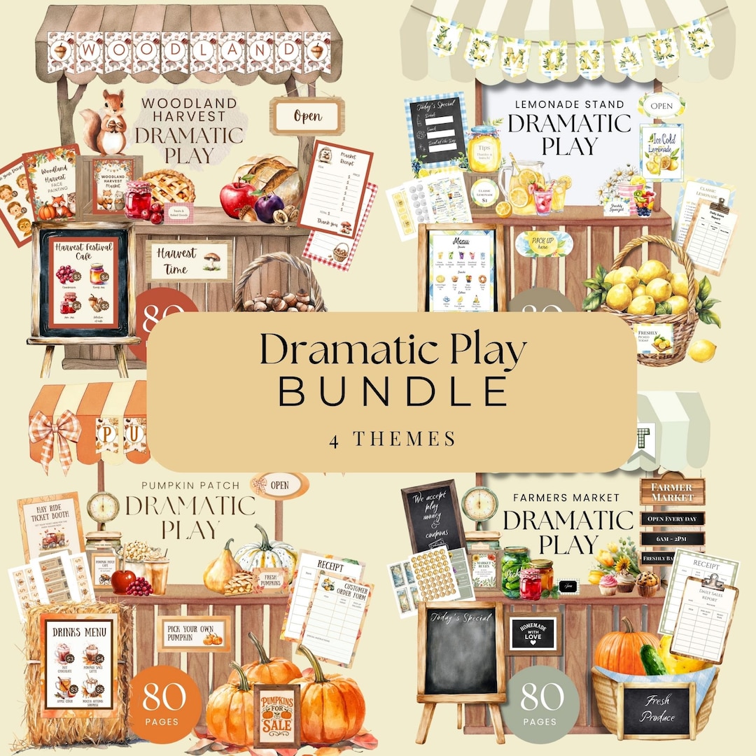 Dramatic Play Bundle | 4 Themes | Pretend Play Printable Set ...