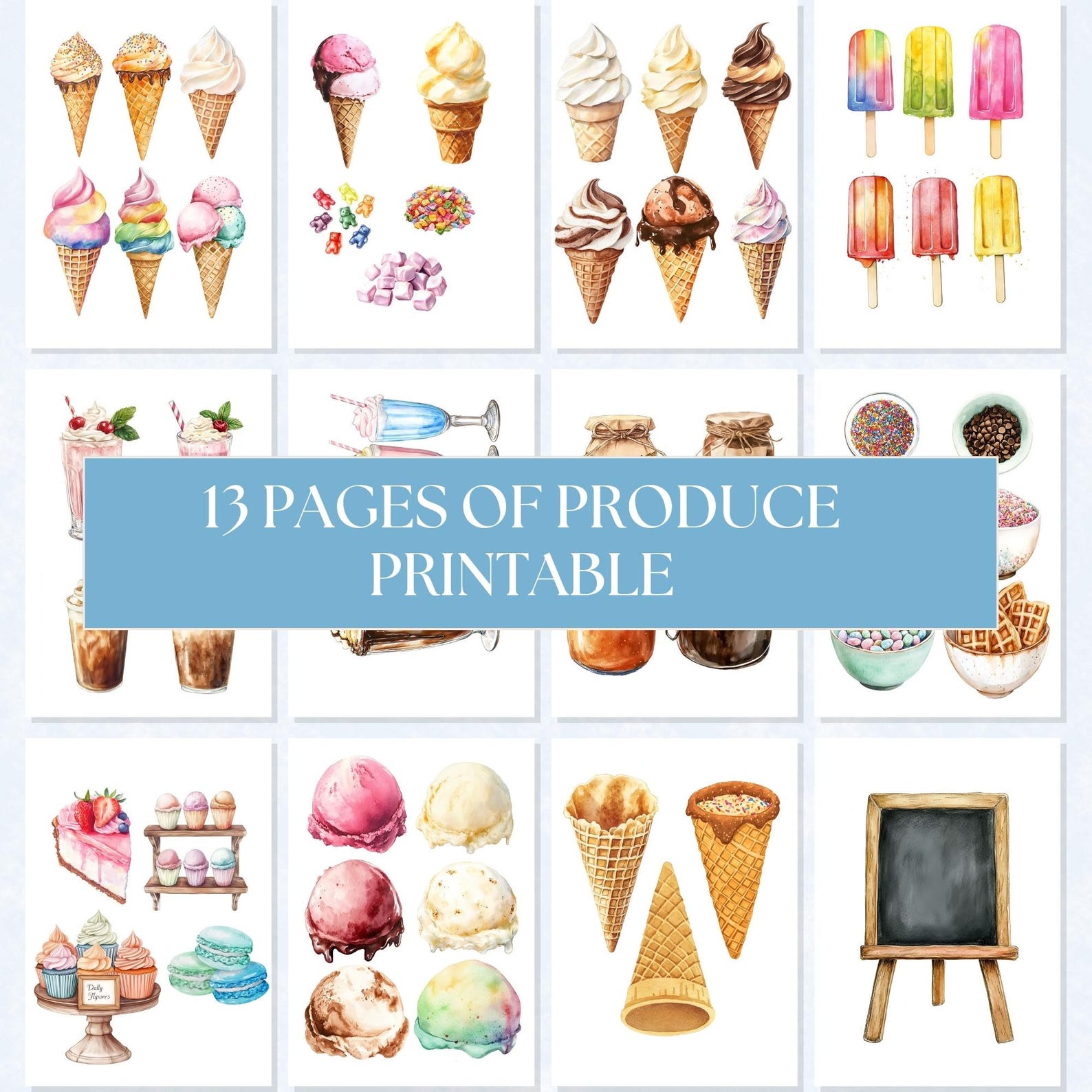 Ice Cream Shop Dramatic Play, Pretend Play Printable, Ice Cream Truck ...