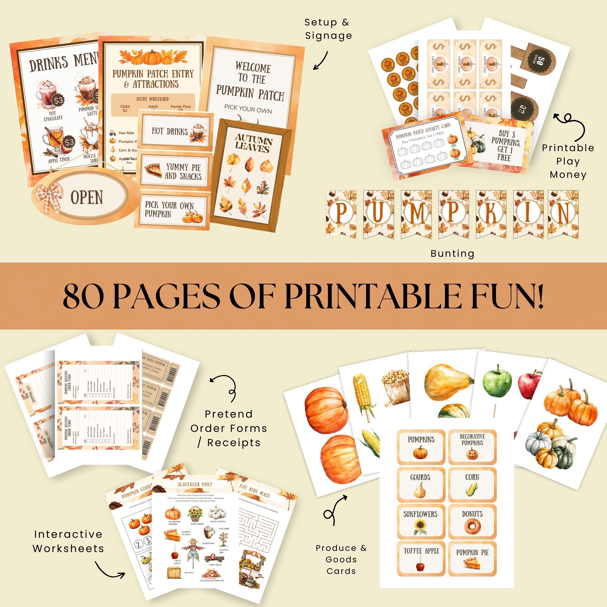 Pumpkin Patch Dramatic Play Printable, Imaginative Play Printable ...