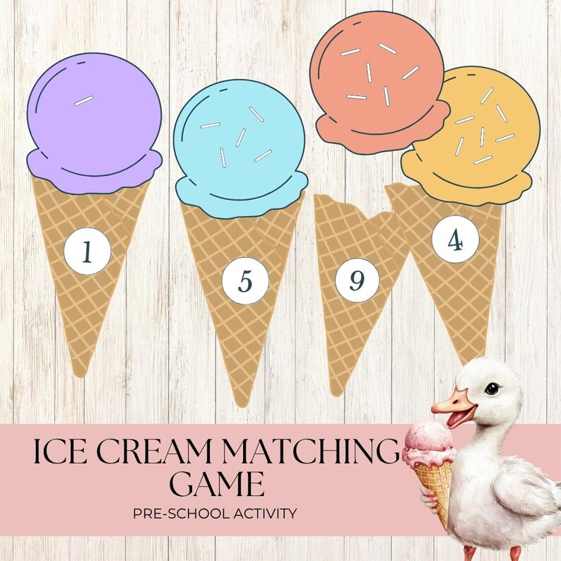 Ice Cream Counting Activity, Printable Game for Toddlers and Pre ...