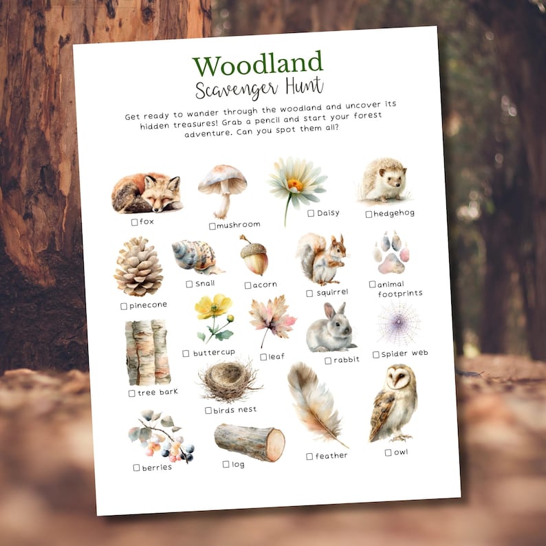 Woodland Scavenger Hunt Printable | Forest Nature Activity for Kids ...