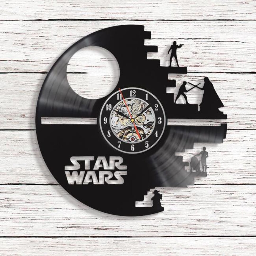 12" STAR WARS Vinyl Clock. Signs Excelent for Birthday, Present, Wall ...