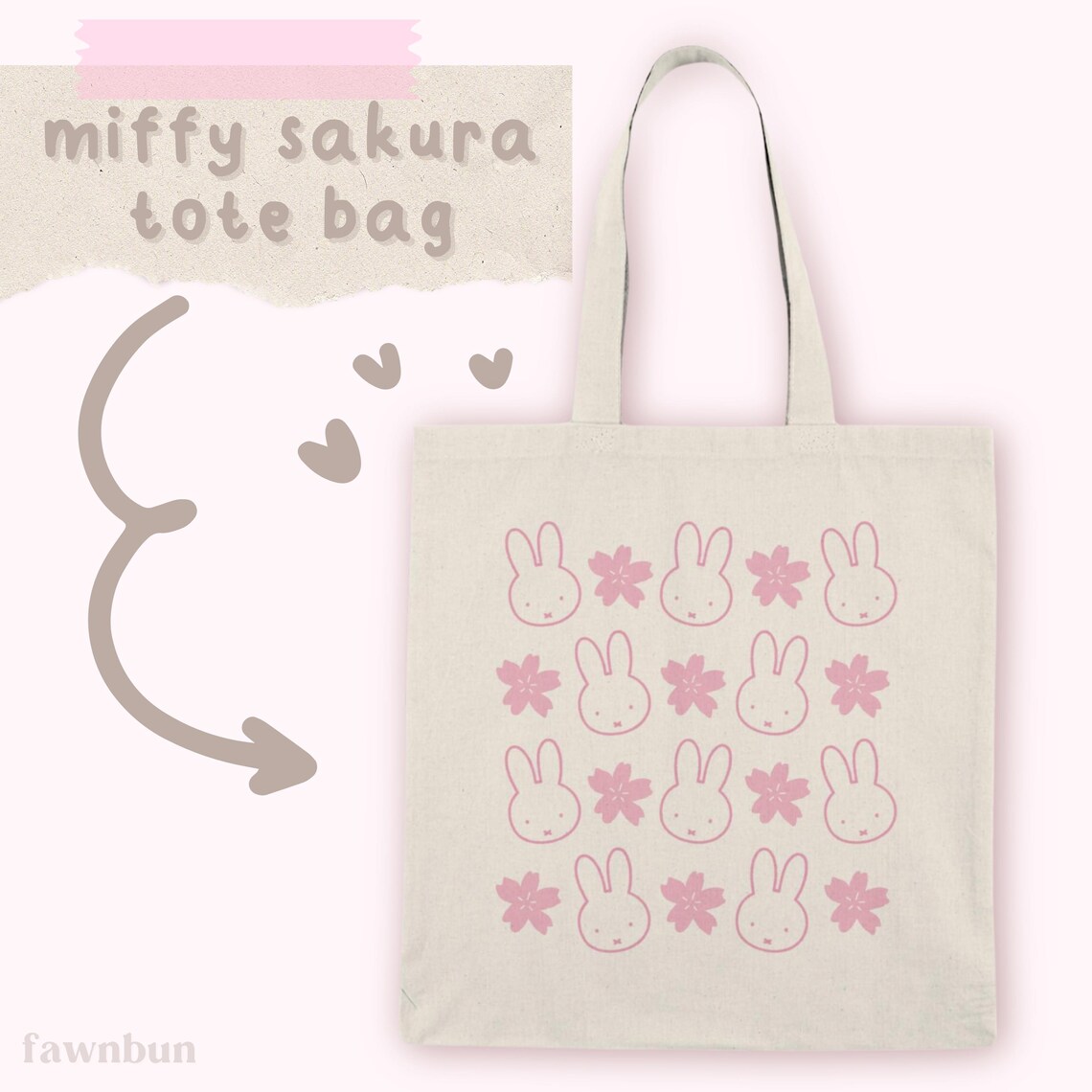 Sakura Miffy Tote Bag - Etsy