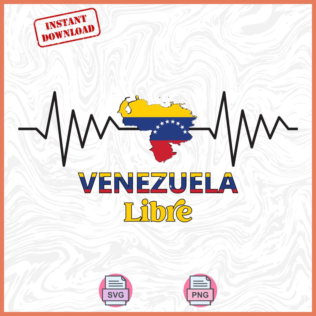 Venezuelan Flag Heartbeat SVG PNG, Maduro Captured 2026 PNG, Venezuela ...