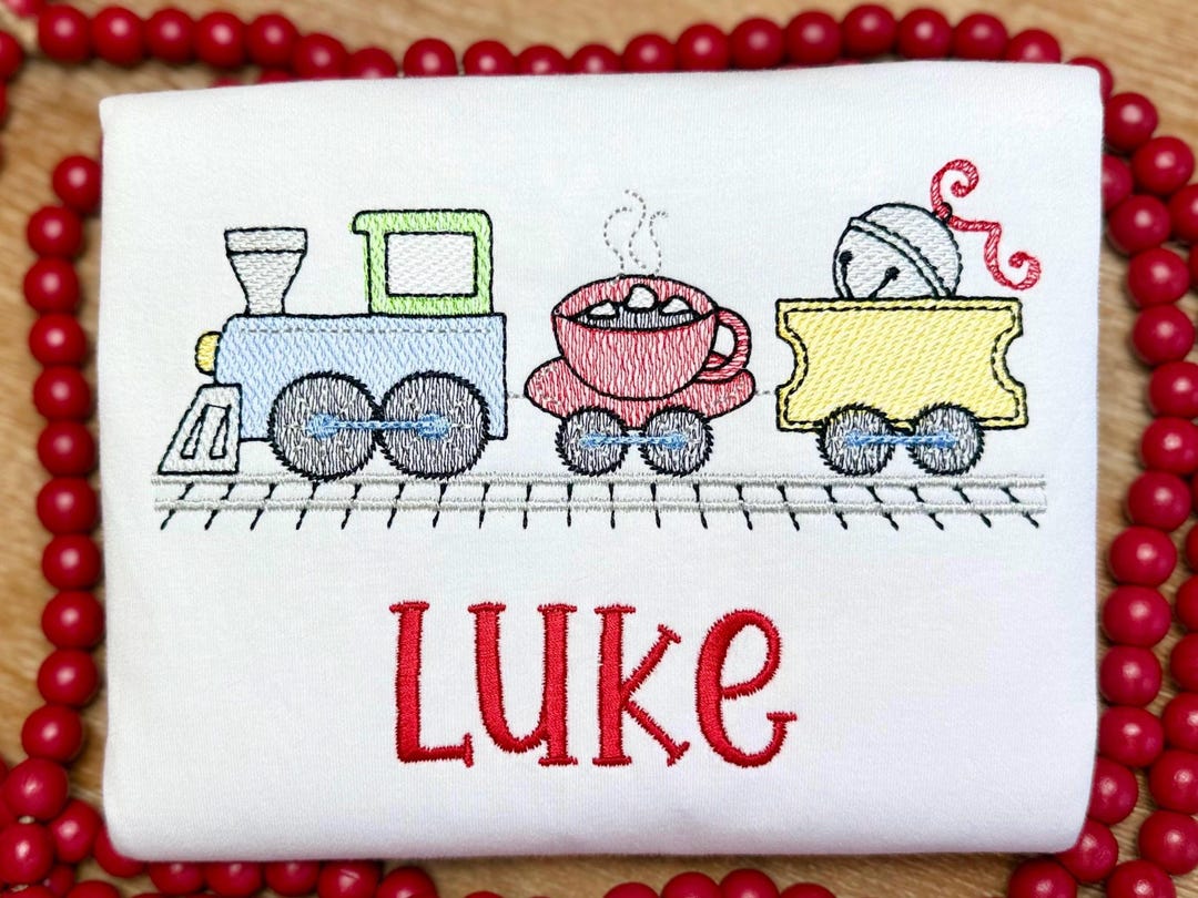 Boy Christmas Train Polar Express Embroidery Custom Name Shirt - Etsy
