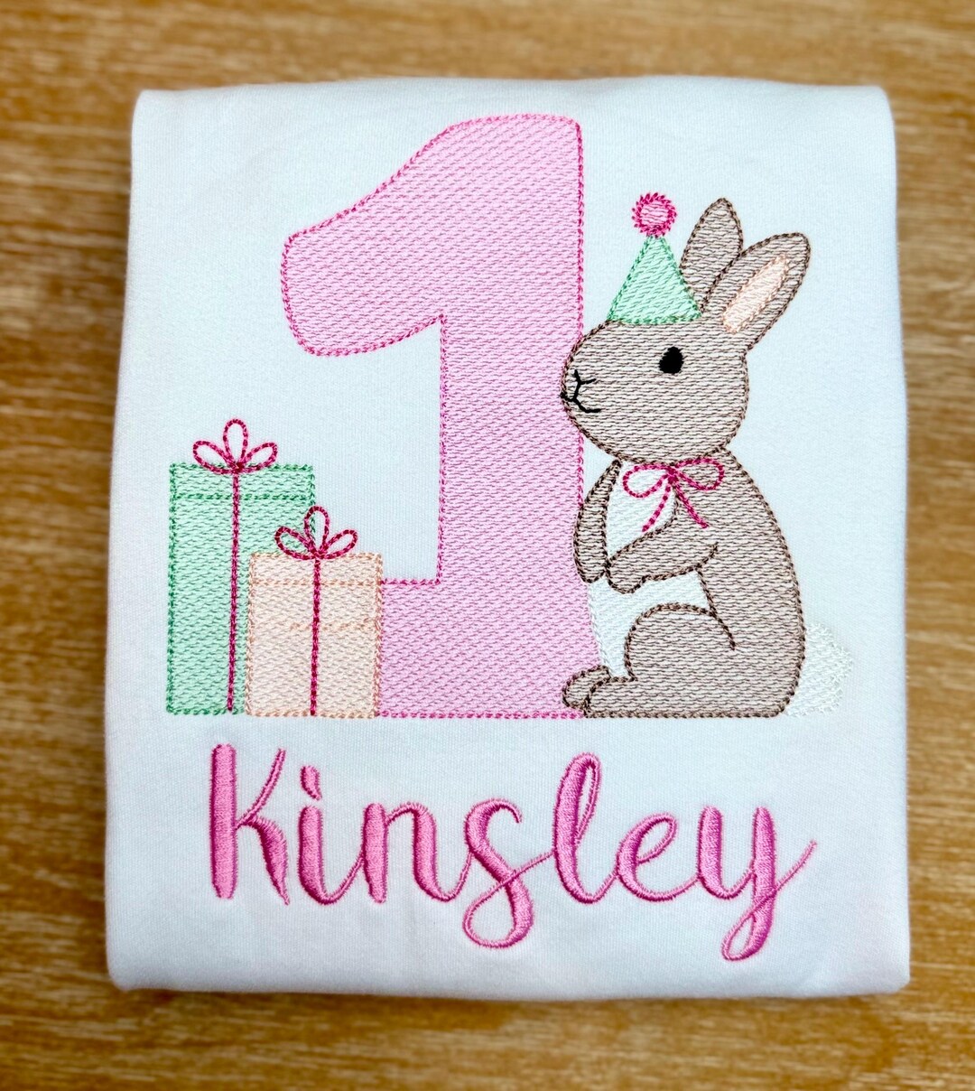 Some Bunny is One Embroidery Custom Name Shirt or Romper - Etsy